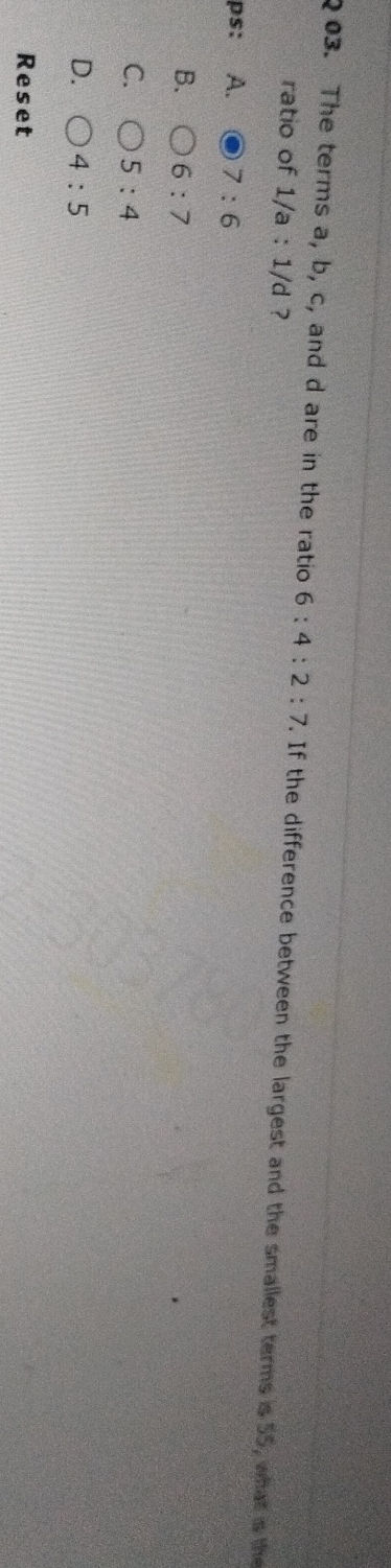 Q03. The terms a, b, c, and d are in the | StudyX