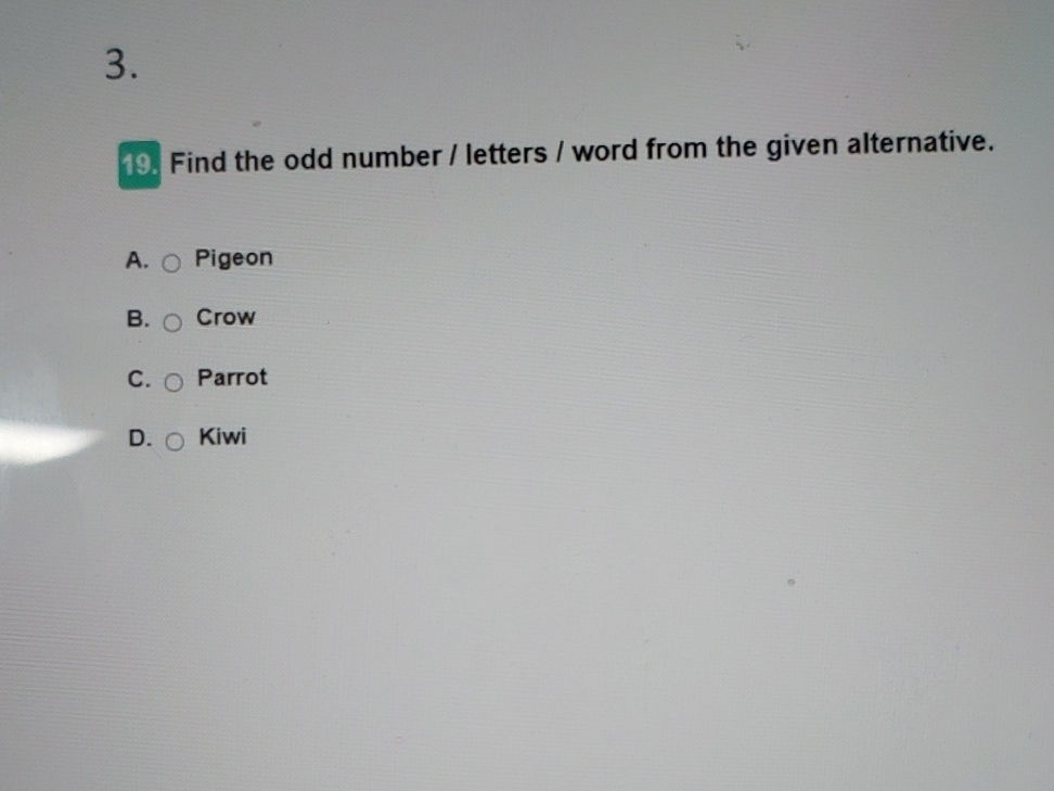 Find the odd number / letters / word from | StudyX