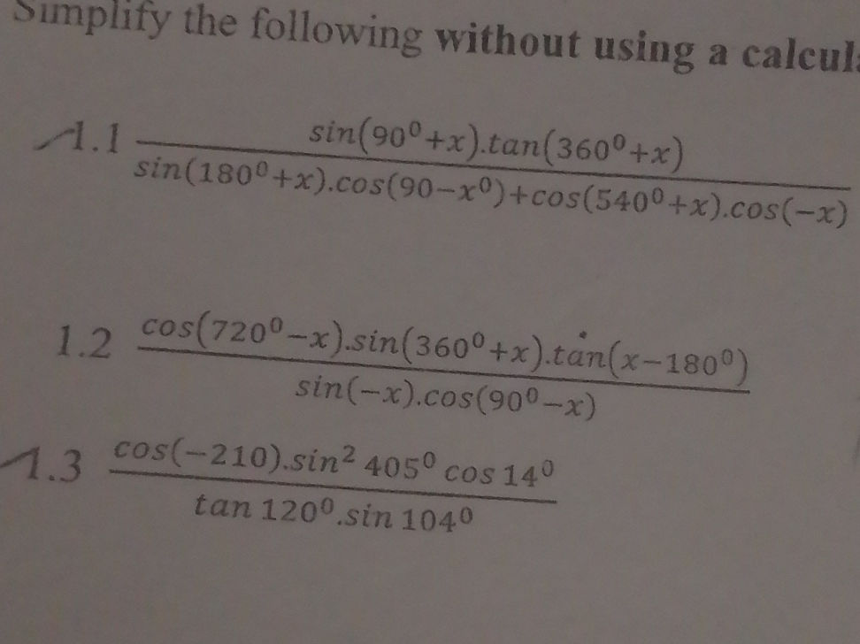 Simplify the following without using a | StudyX