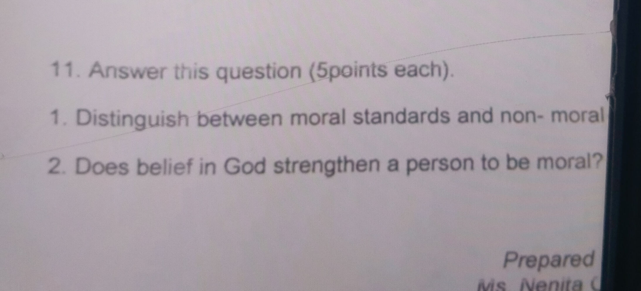 11. Answer this question (5points each). 1. | StudyX