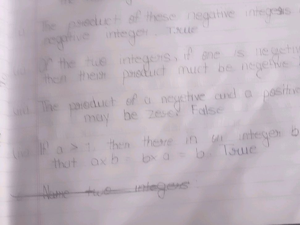 The product of these negative integers is a | StudyX