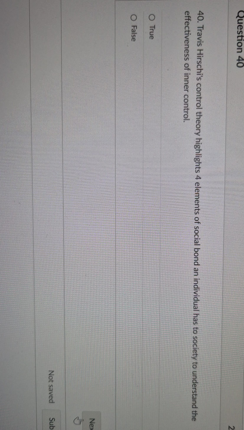 40. Travis Hirschi's control theory | StudyX