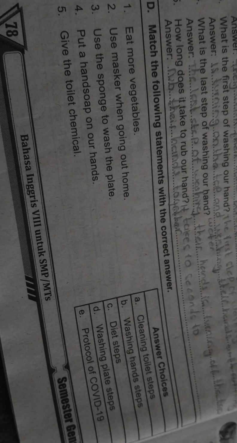 D. Match the following statements with the | StudyX