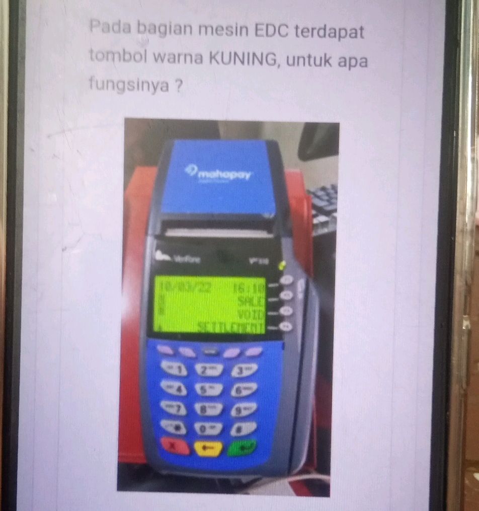 Pada bagian mesin EDC terdapat tombol warna | StudyX