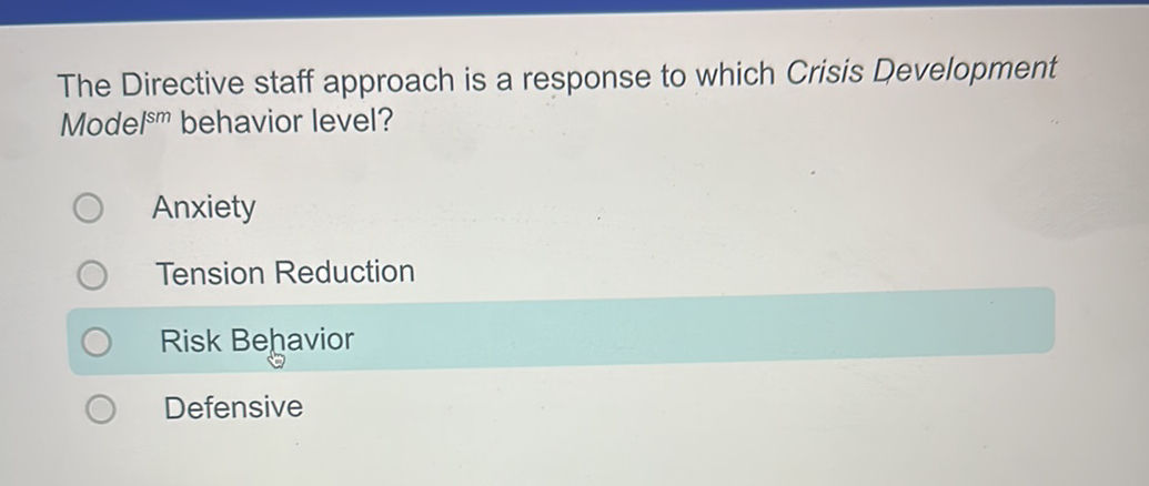 The Directive staff approach is a response | StudyX