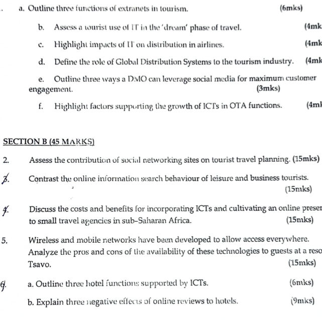 a. Outline three functions of extranets in | StudyX