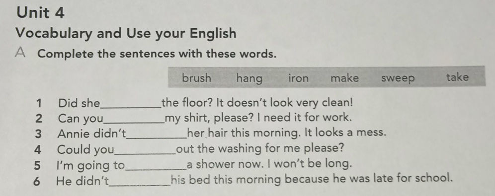 Complete the sentences with these words. | StudyX