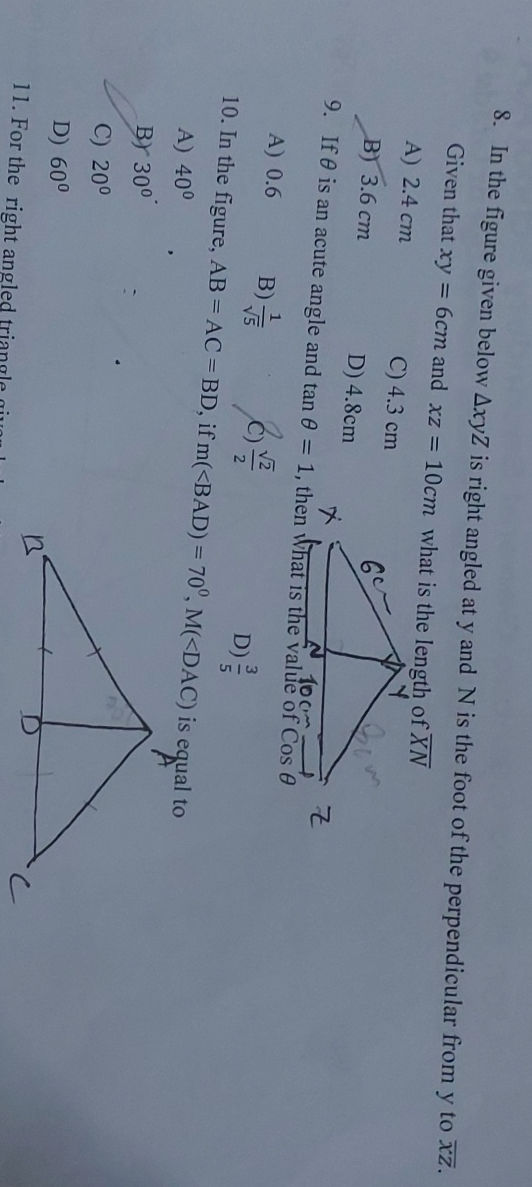 8. In the figure given below $ xyZ$ is | StudyX