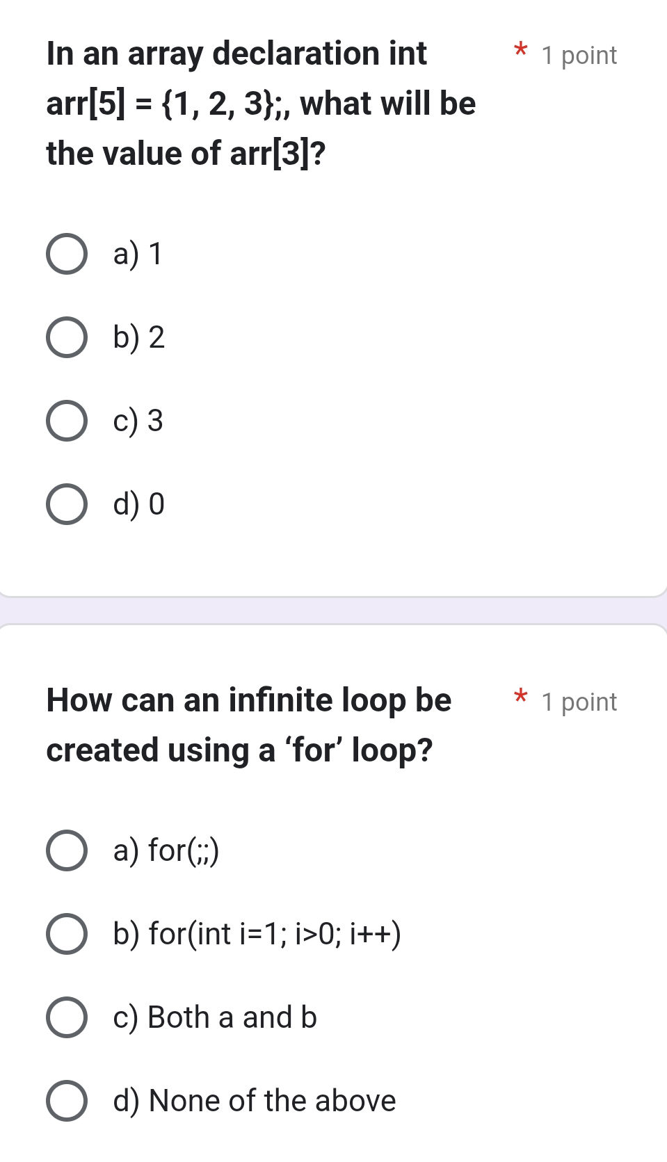 In an array declaration `int arr[5] = {1, 2, | StudyX