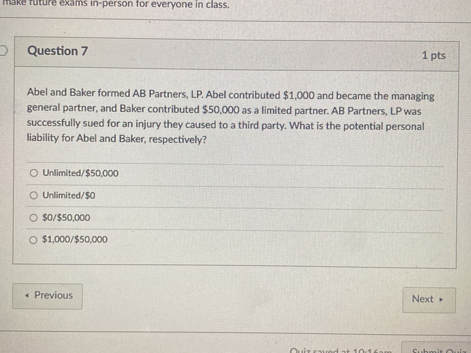 Abel and Baker formed AB Partners, LP. Abel | StudyX