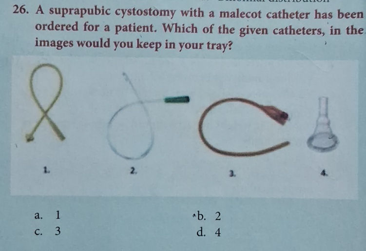26. A suprapubic cystostomy with a malecot | StudyX