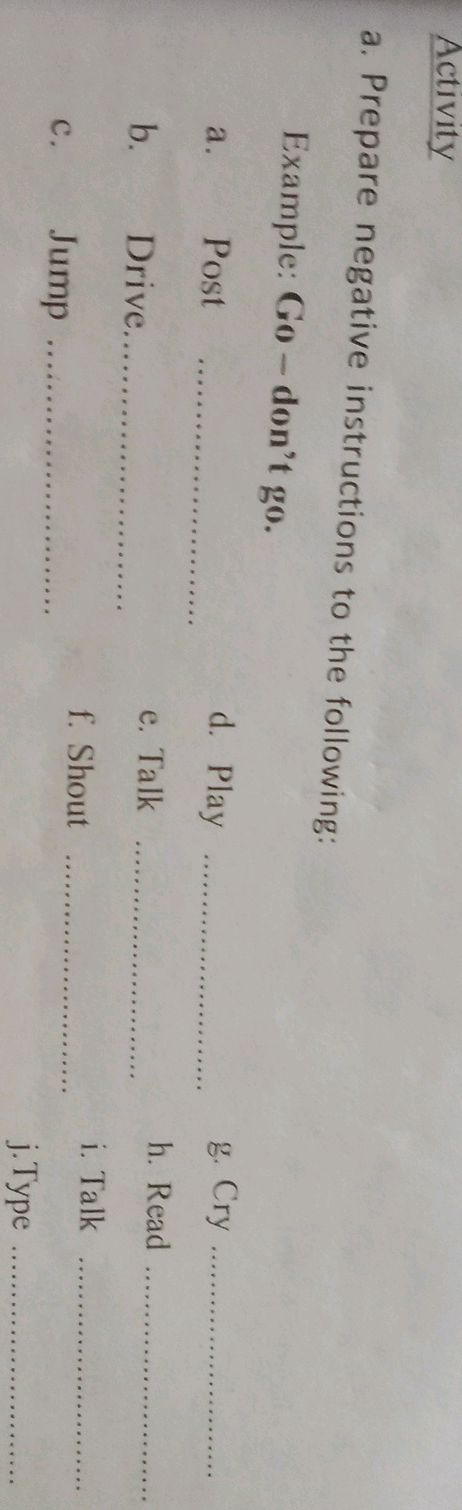 Prepare negative instructions to the | StudyX