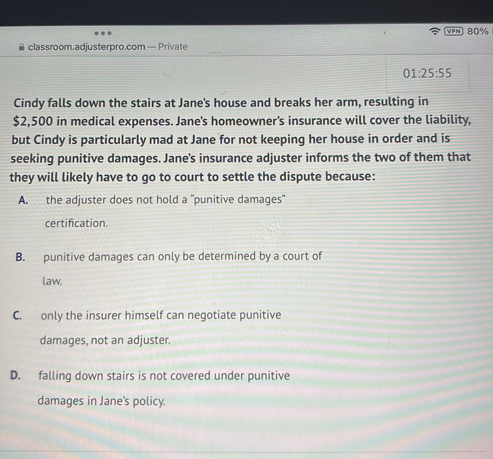 Cindy falls down the stairs at Jane's house | StudyX