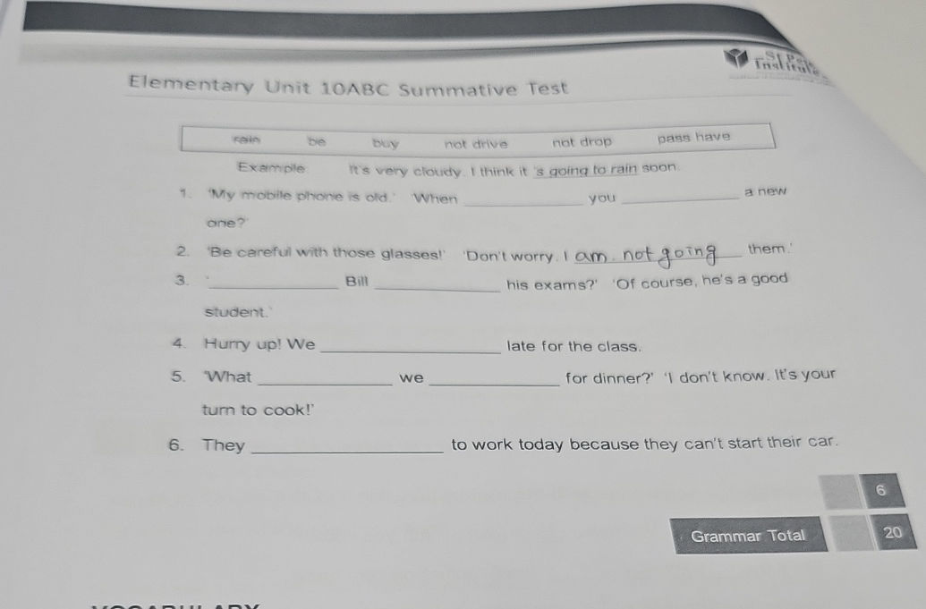 Elementary Unit 10ABC Summative Test | StudyX