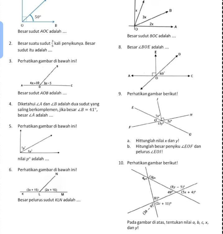 1. Besar sudut AOC adalah .... 2. Besar | StudyX