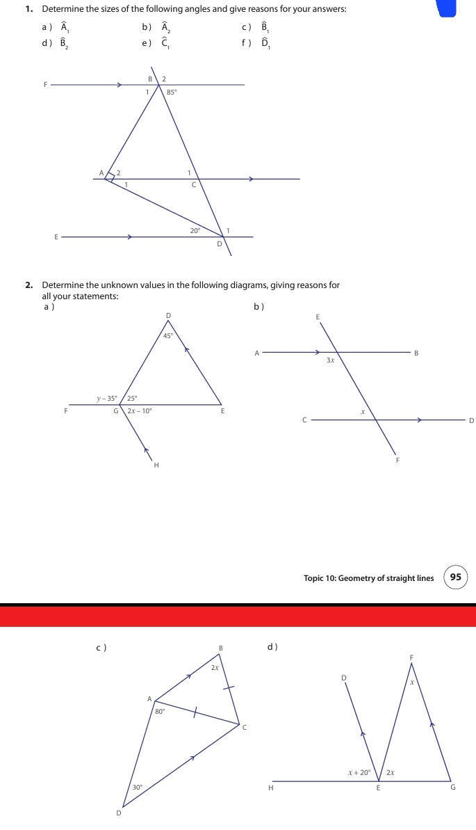 1. Determine the sizes of the following | StudyX