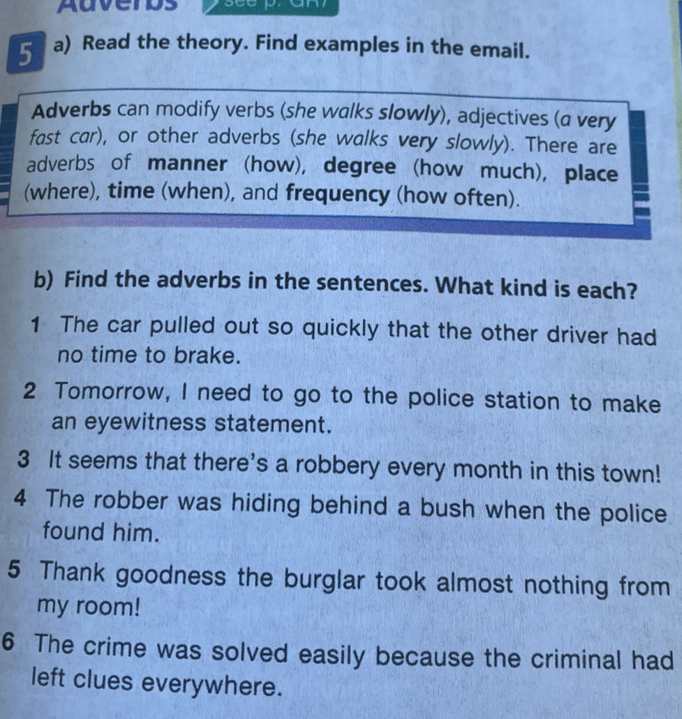 a) Read the theory. Find examples in the | StudyX