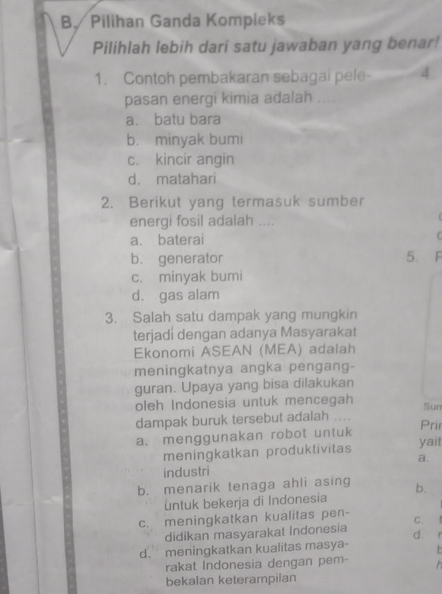 1. Contoh pembakaran sebagai pelepasan | StudyX