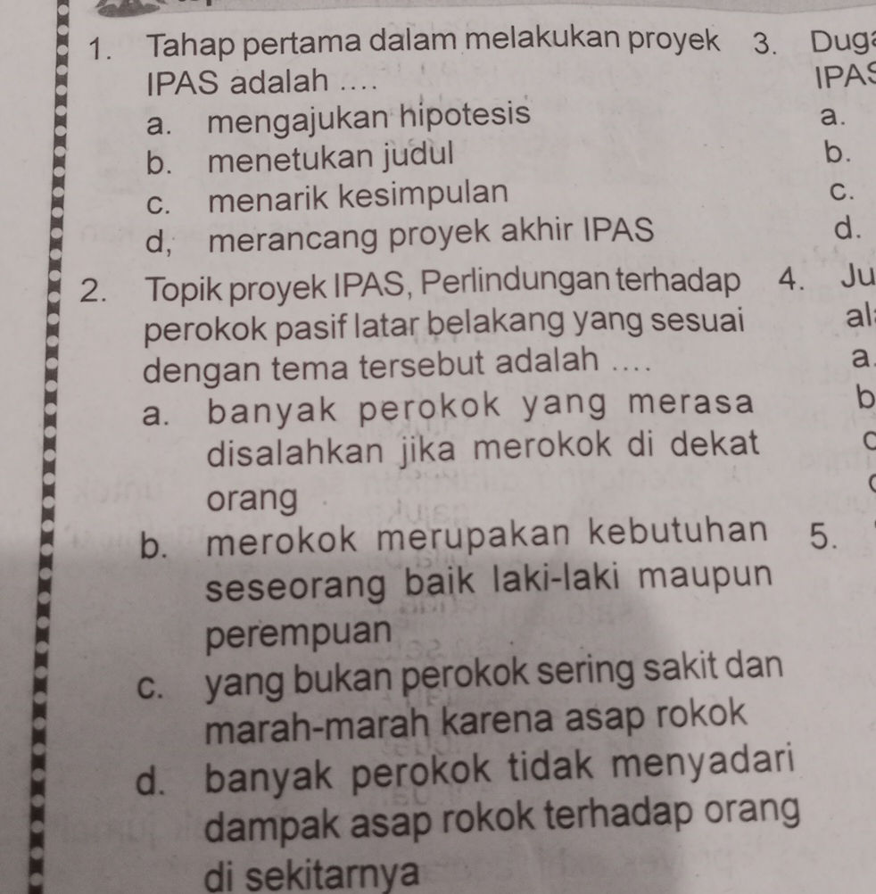 1. Tahap pertama dalam melakukan proyek IPAS | StudyX