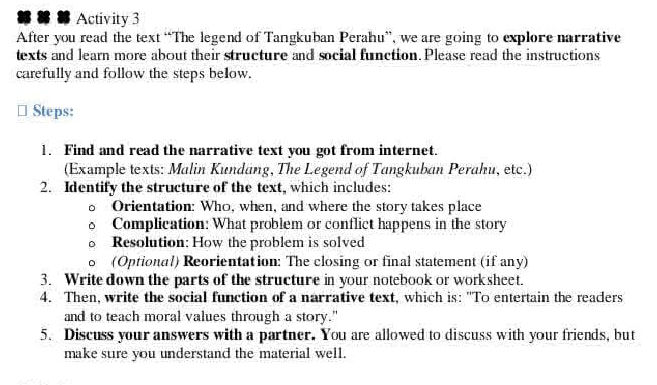 Activity 3 After you read the text "The | StudyX