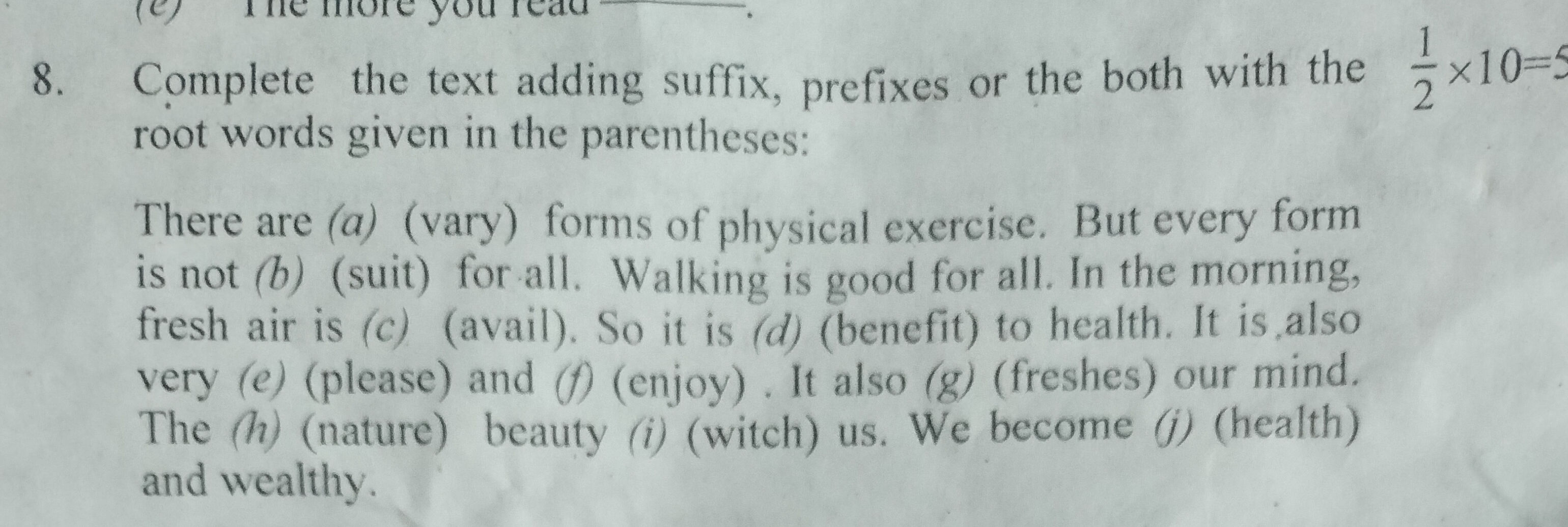 8. Complete the text adding suffix, prefixes | StudyX