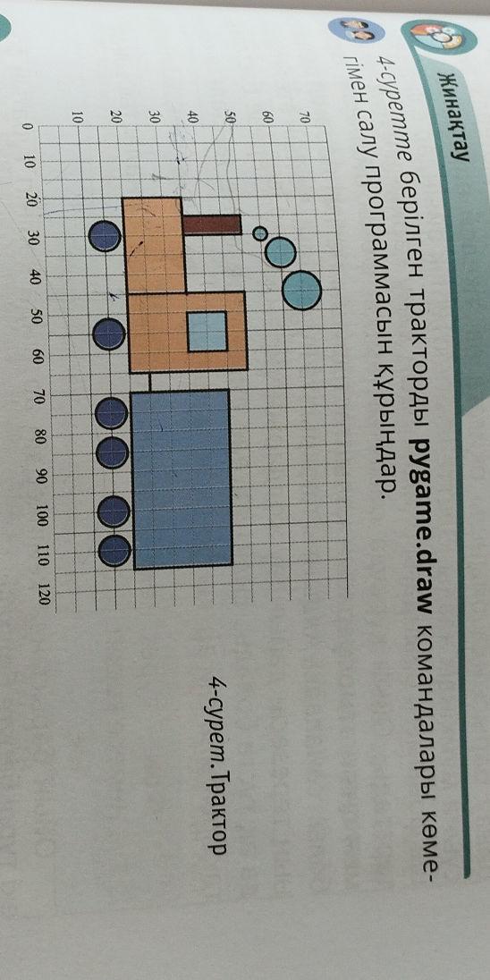 4-суретте берілген тракторды pygame.draw | StudyX