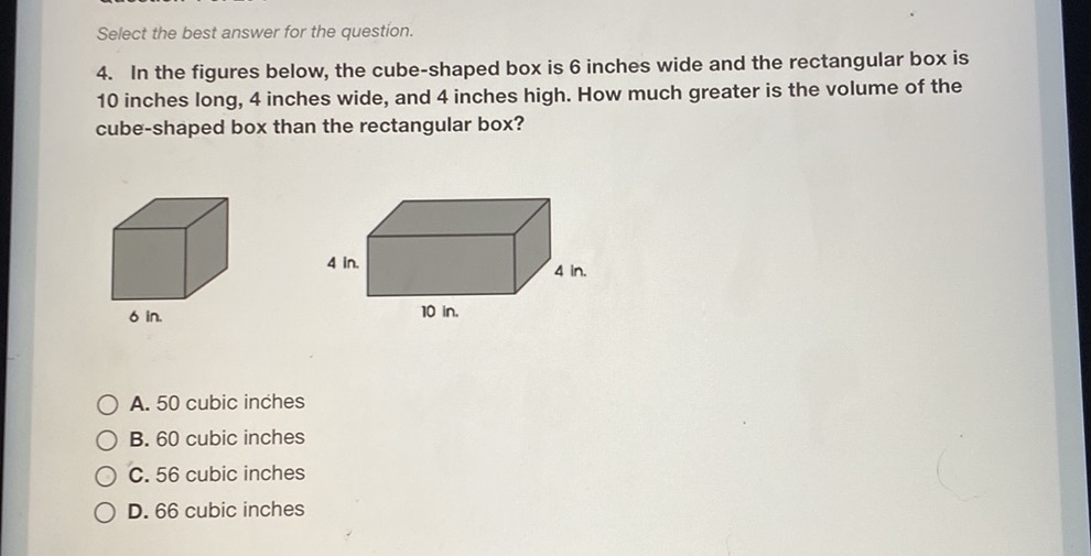 4. In the figures below, the cube-shaped box | StudyX