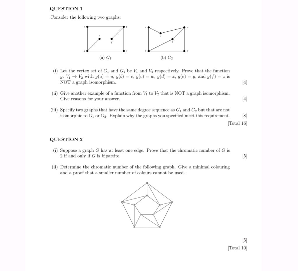 QUESTION 1 Consider the following two | StudyX