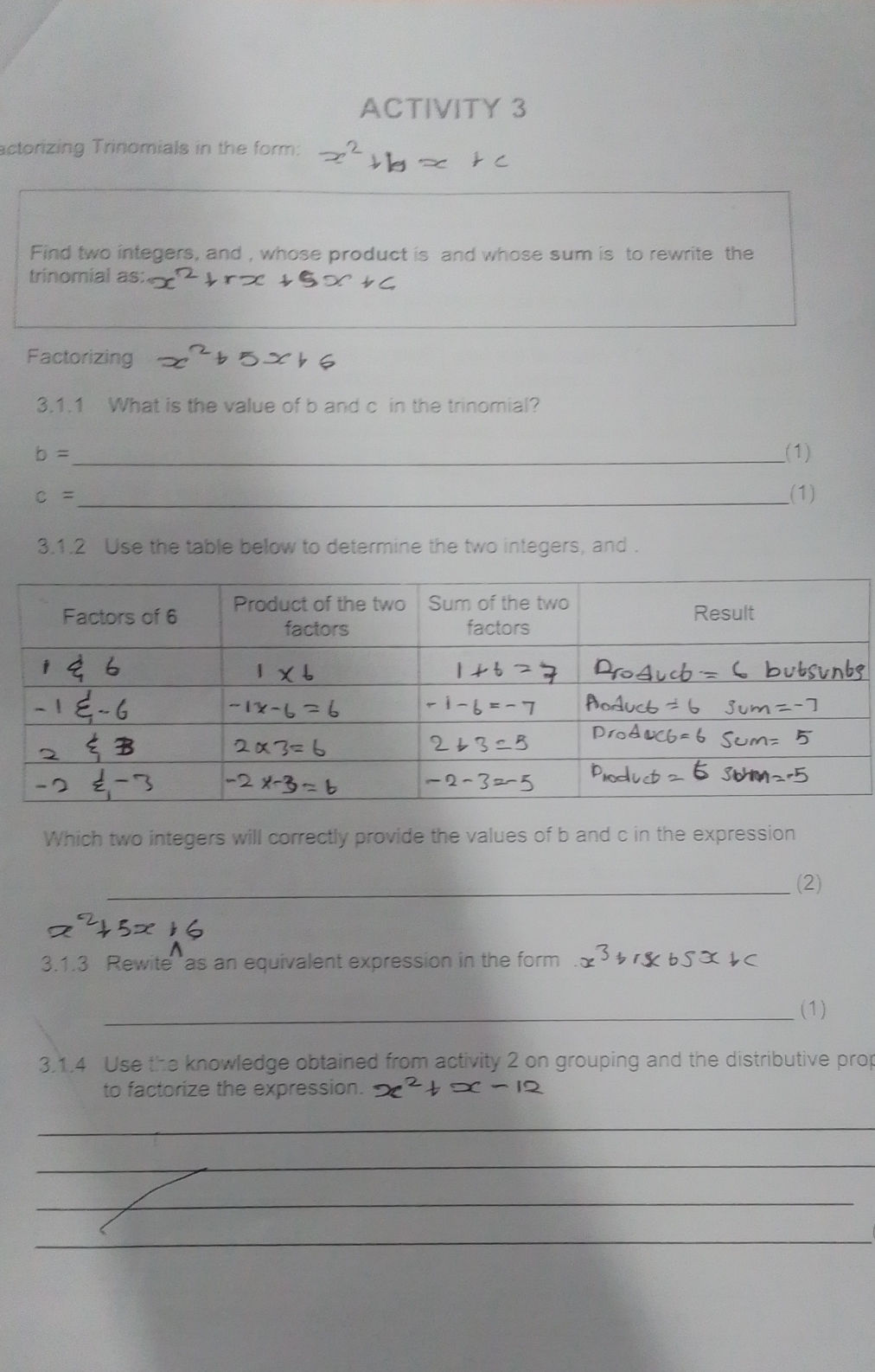 Factorizing Trinomials in the form: $x^2 + | StudyX