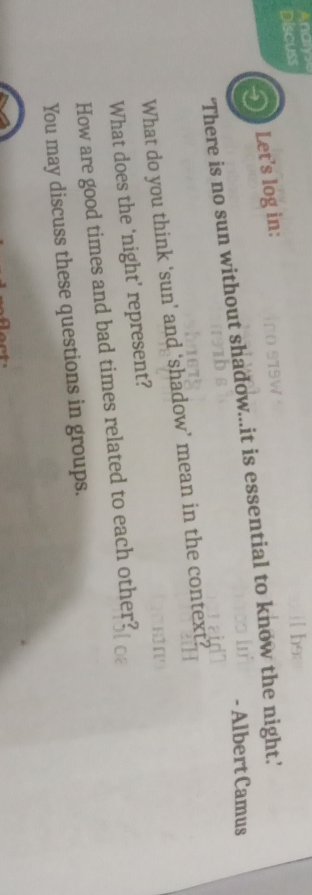 Let's log in: "There is no sun without | StudyX