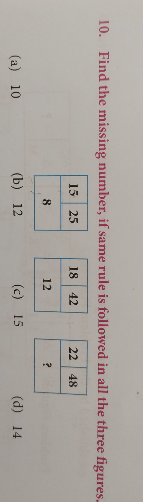 10. Find the missing number, if same rule is | StudyX