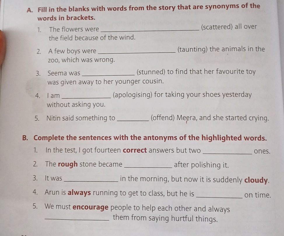 A. Fill in the blanks with words from the | StudyX