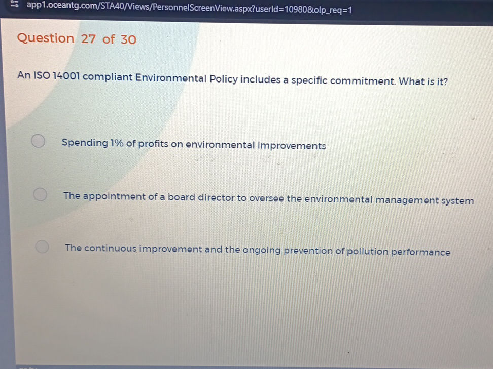 An ISO 14001 compliant Environmental Policy | StudyX