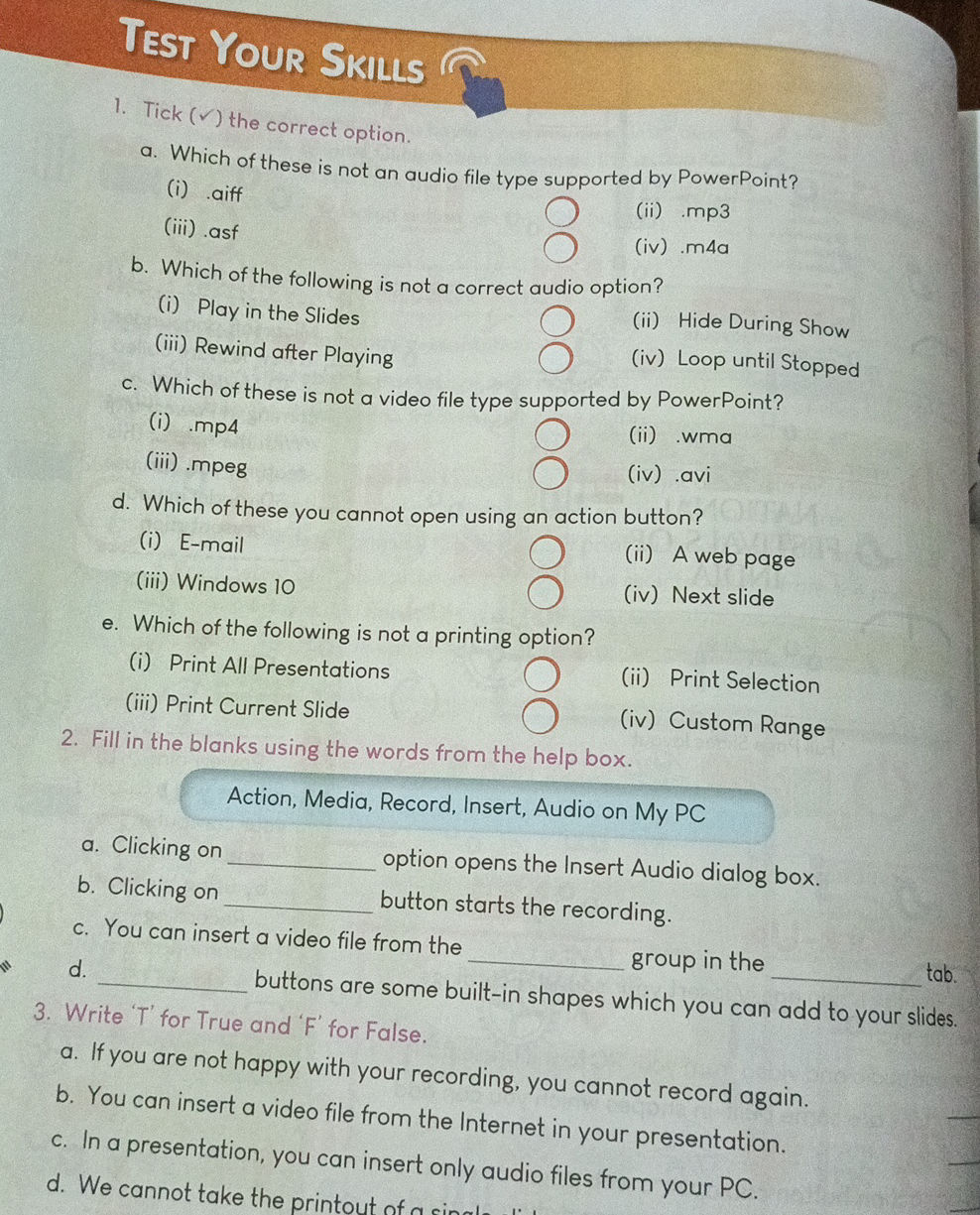 1. Tick ( ) the correct option. a. Which of | StudyX