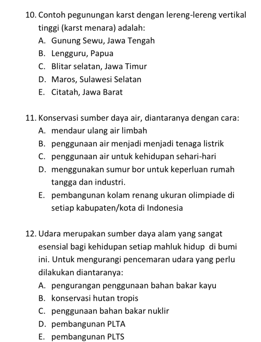 10. Contoh pegunungan karst dengan | StudyX
