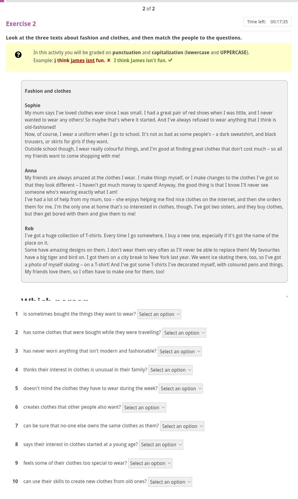 Exercise 2 Look at the three texts about | StudyX