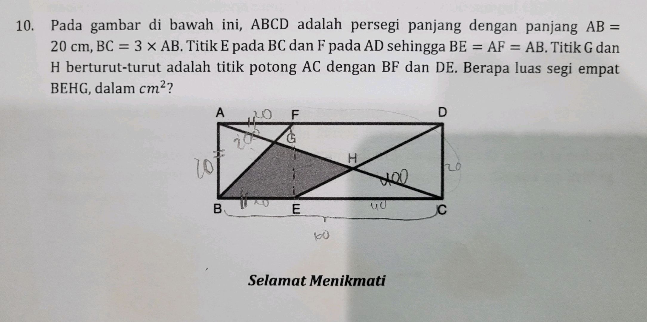10. Pada gambar di bawah ini, ABCD adalah | StudyX