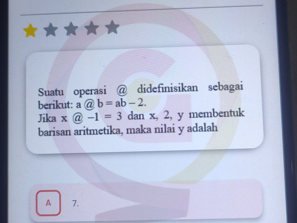 Suatu operasi @ didefinisikan sebagai | StudyX