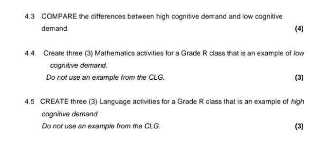 4.3 COMPARE the differences between high | StudyX