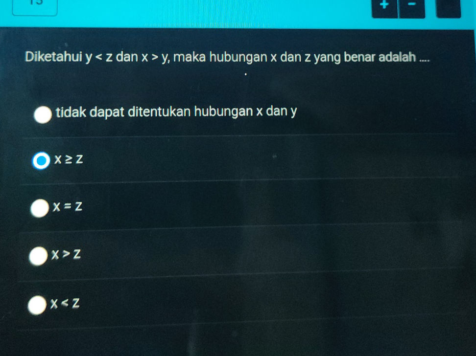 Diketahui $y y$, maka hubungan $x$ dan $z$ | StudyX