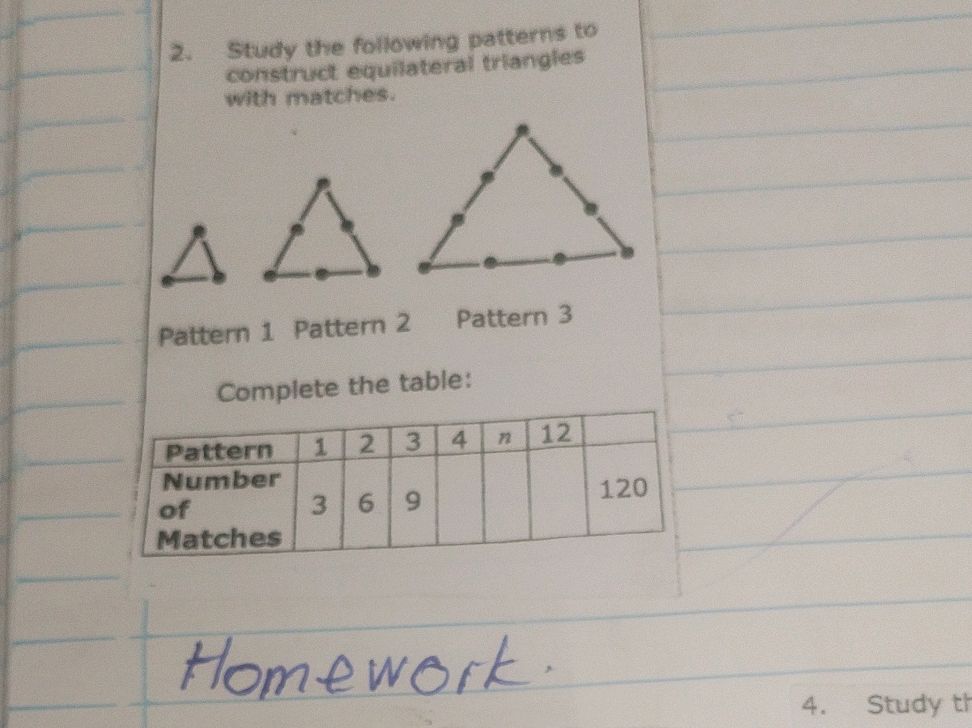 2. Study the following patterns to construct | StudyX