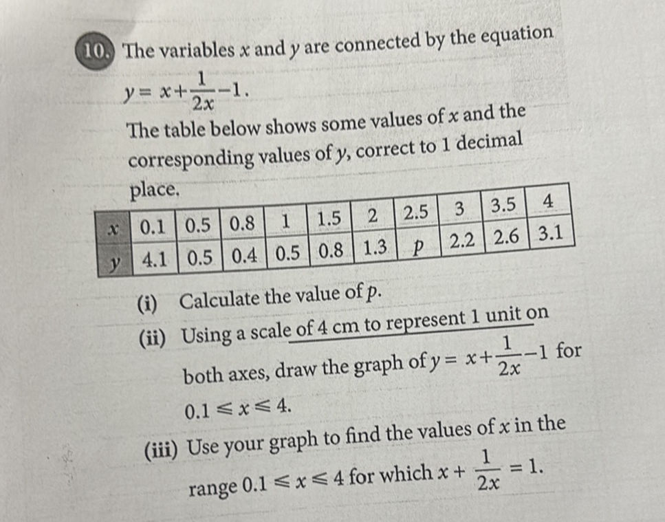 10. The variables *x* and *y* are connected | StudyX