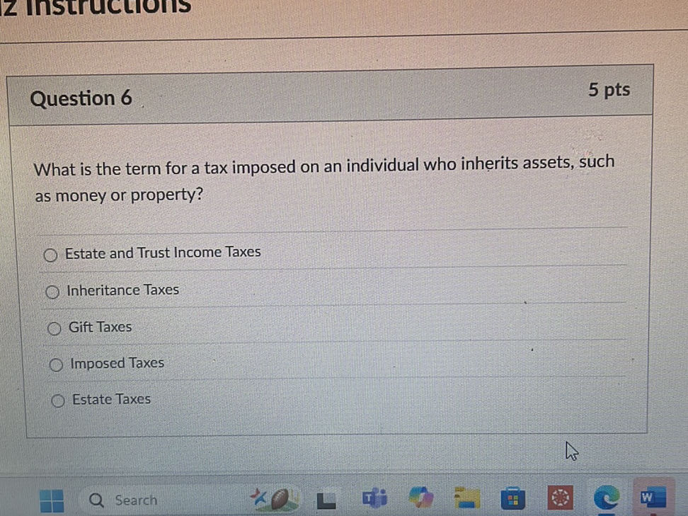 What is the term for a tax imposed on an | StudyX