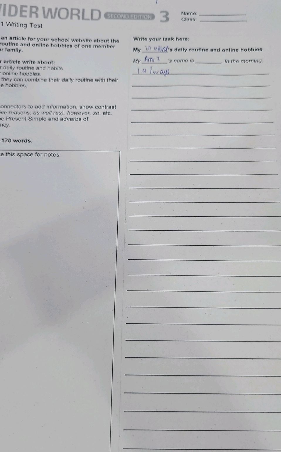 Write your task here: My routine's daily | StudyX