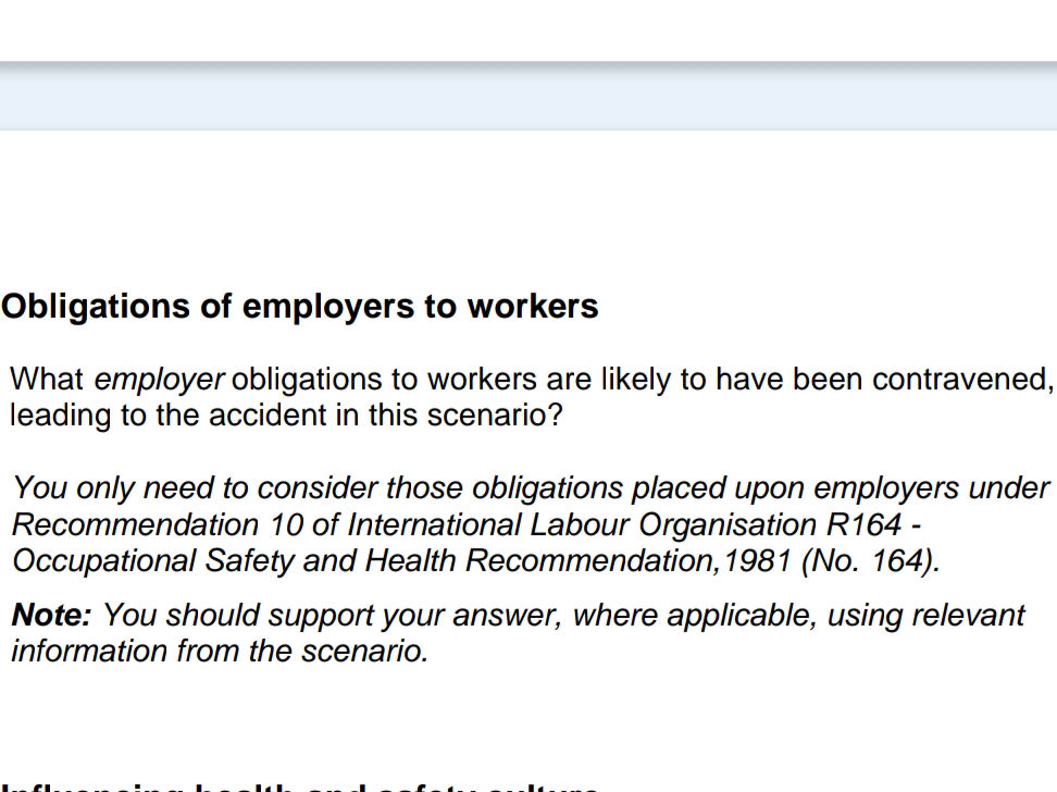 What employer obligations to workers are | StudyX