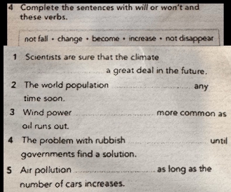 4 Complete the sentences with will or won't | StudyX