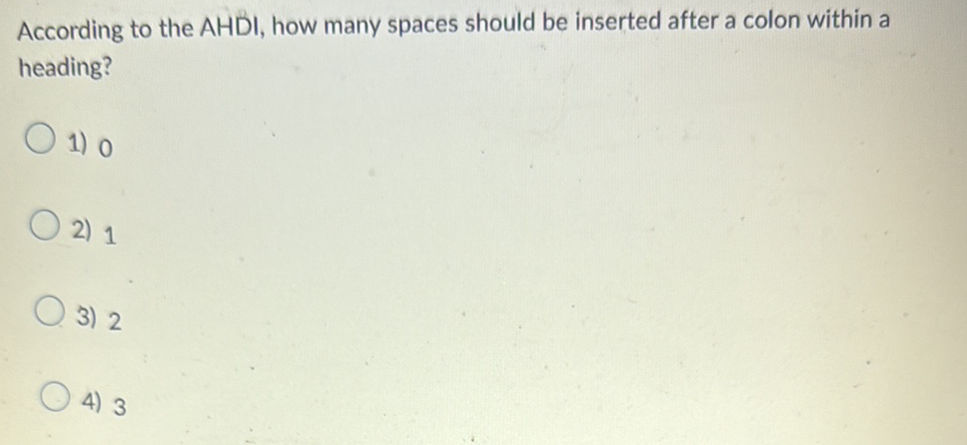 According to the AHDI, how many spaces | StudyX