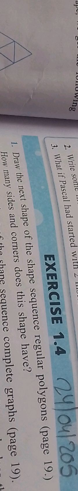 1. Draw the next shape of the shape sequence | StudyX