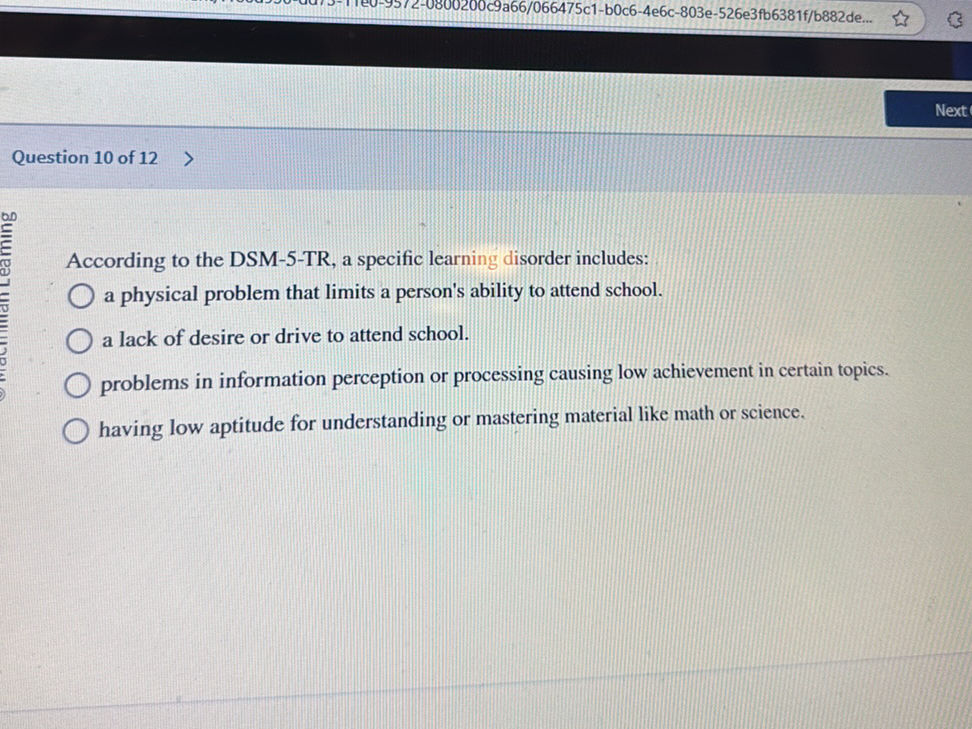 According to the DSM-5-TR, a specific | StudyX