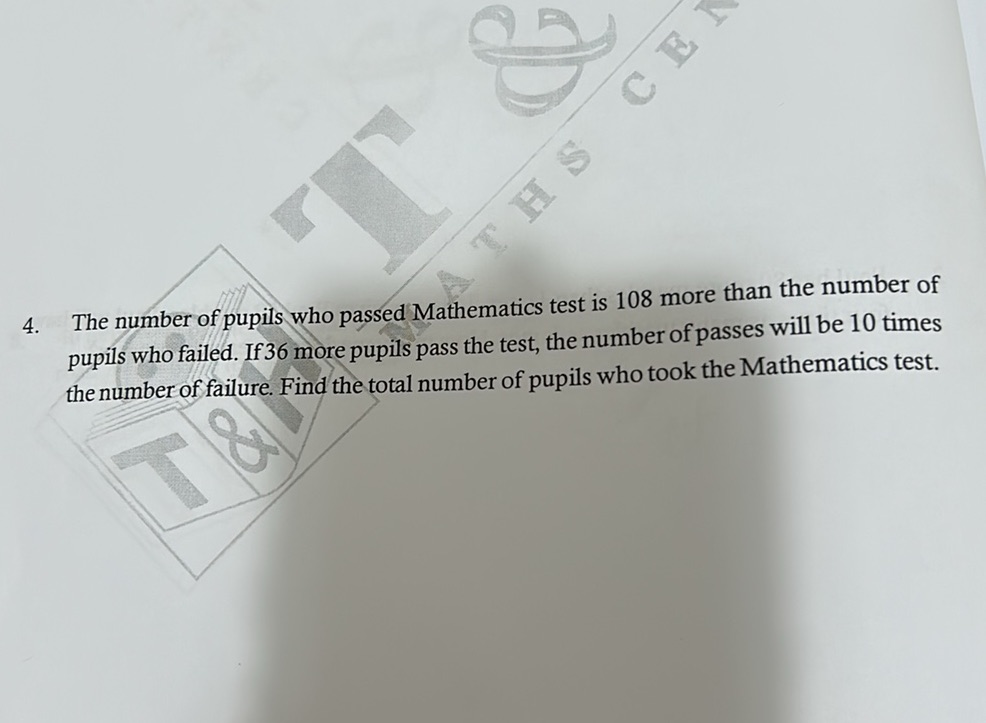 4. The number of pupils who passed | StudyX
